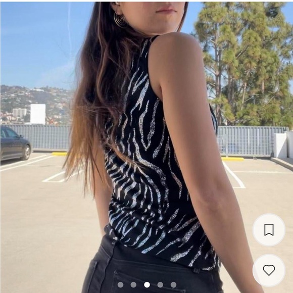 Tops | Vintage Womens Stunning Sparkly Zebra Tank | Poshmark